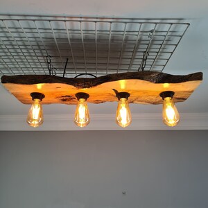Live Edge Olive Wood Slab Pendant Chandelier, Rustic Lighting Fixture ...