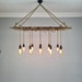 Farmhouse Wooden Ladder Pendant Chandelier, Rustic Wood Light Fixure ...