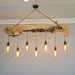 Olive Wood Rustic Light Fixture, Farmhouse Wooden Live Edge Chandelier ...