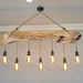 Olive Wood Rustic Light Fixture, Farmhouse Wooden Live Edge Chandelier ...