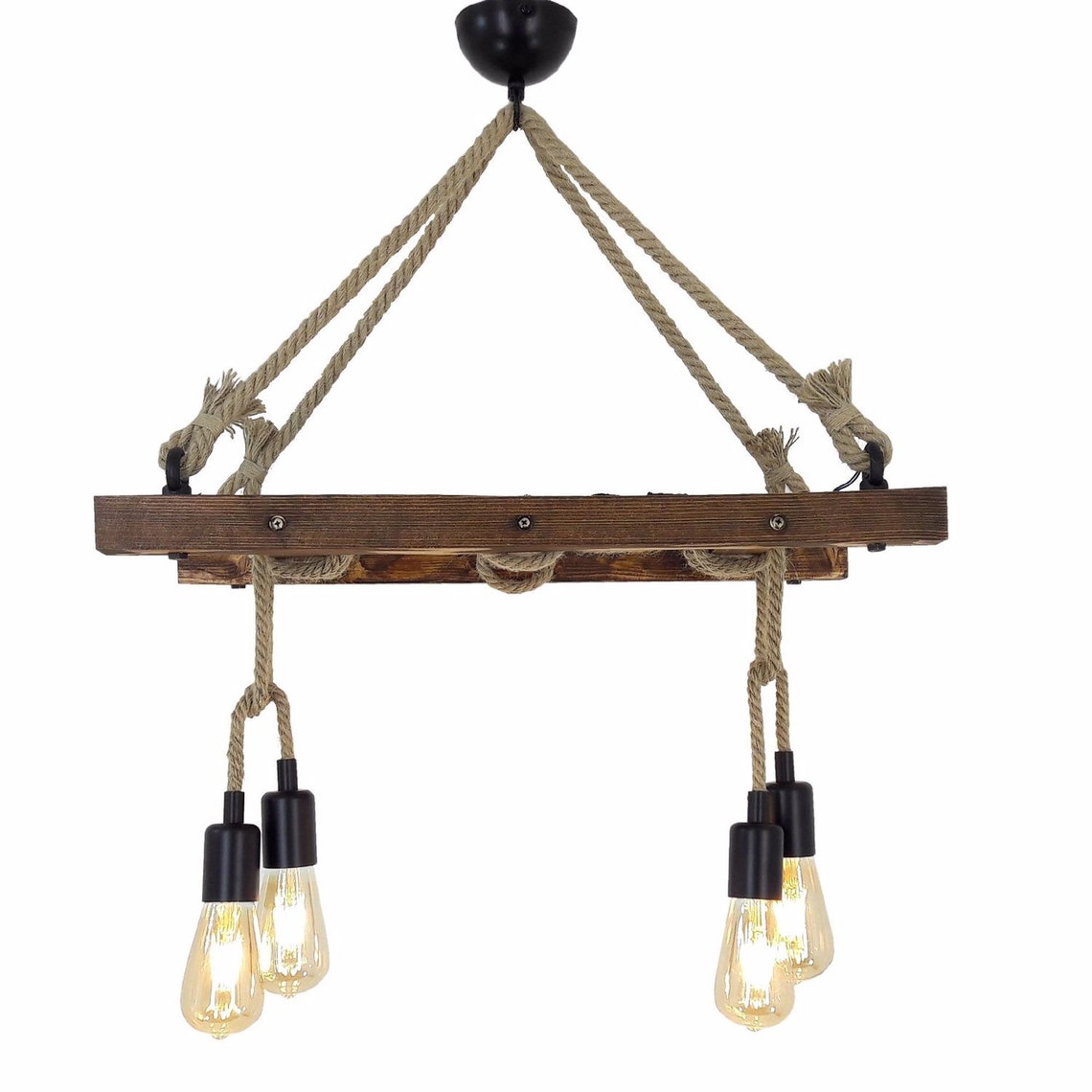Wooden Ladder Pendant Chandelier Rustic Farmhouse Lighting - Etsy