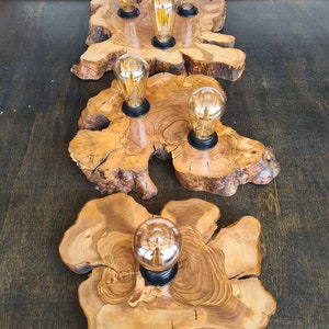 Live Edge Olive Wood Slab Pendant Chandelier, Rustic Lighting Fixture ...