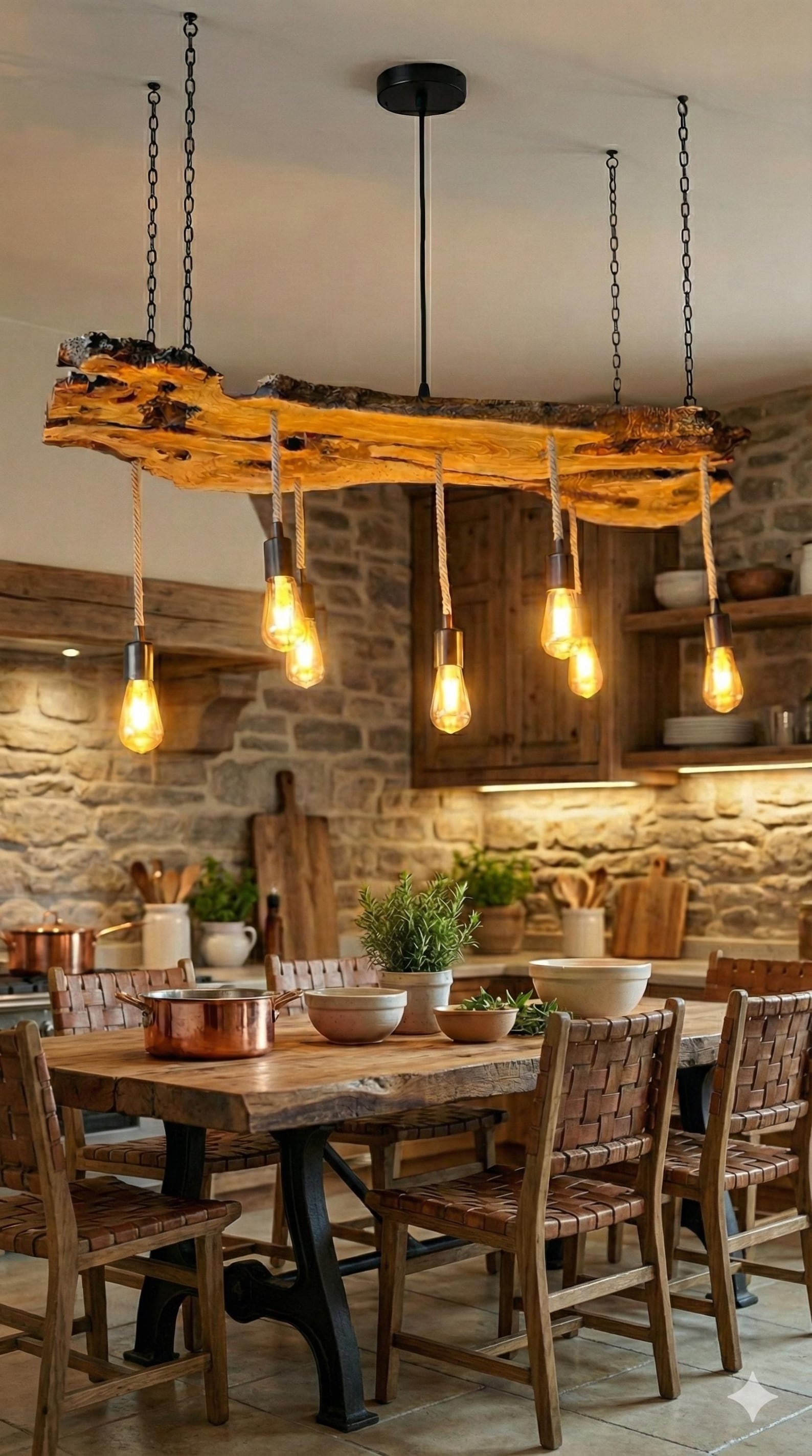 Live Edge Olive Wood Light Fixture for Kitchen Island, Rustic Unique ...