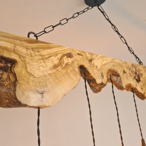 Olive Wood Lighting Fixture for Dining Table, Farmhouse Chandelier for ...