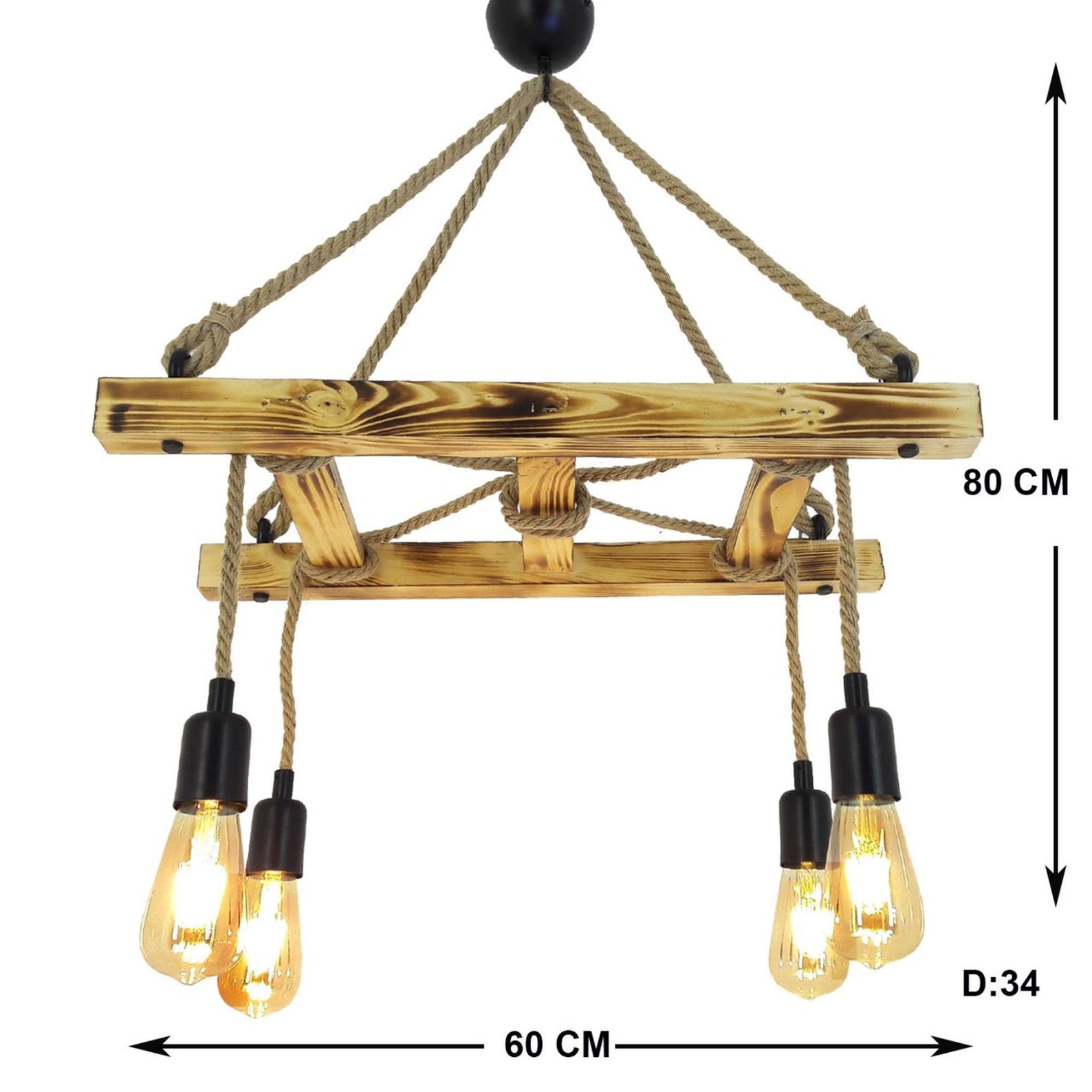 Wooden Ladder Pendant Chandelier Rustic Farmhouse Lighting - Etsy