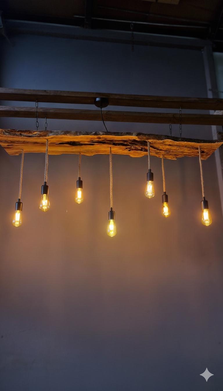 Live Edge Olive Wood Light Fixture for Kitchen Island, Rustic Unique ...
