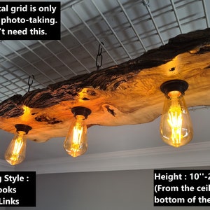 Live Edge Olive Wood Slab Pendant Chandelier, Rustic Lighting Fixture for Dining Room, Farmhouse ...