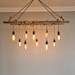 Farmhouse Wooden Ladder Pendant Chandelier, Rustic Wood Light Fixure ...