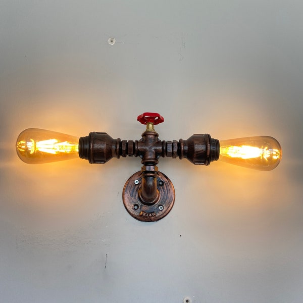 Rustic Industrial Wall Sconce - Etsy