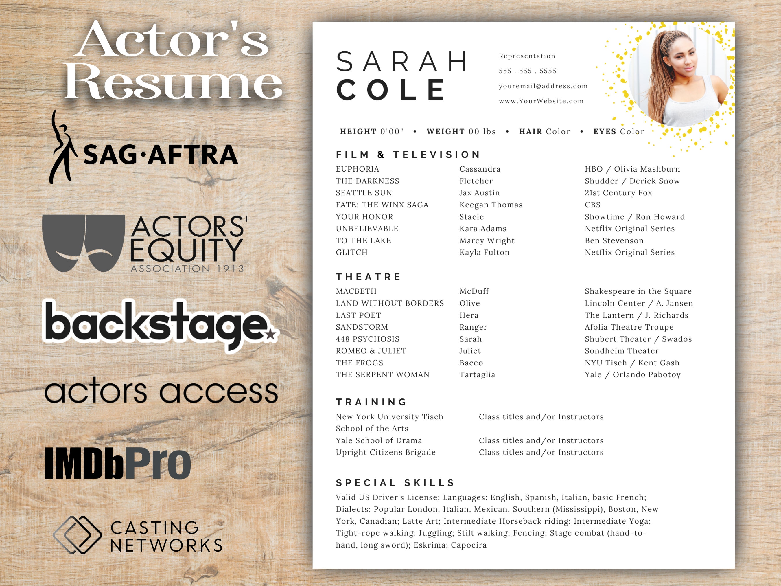 Model Actor Resume Template