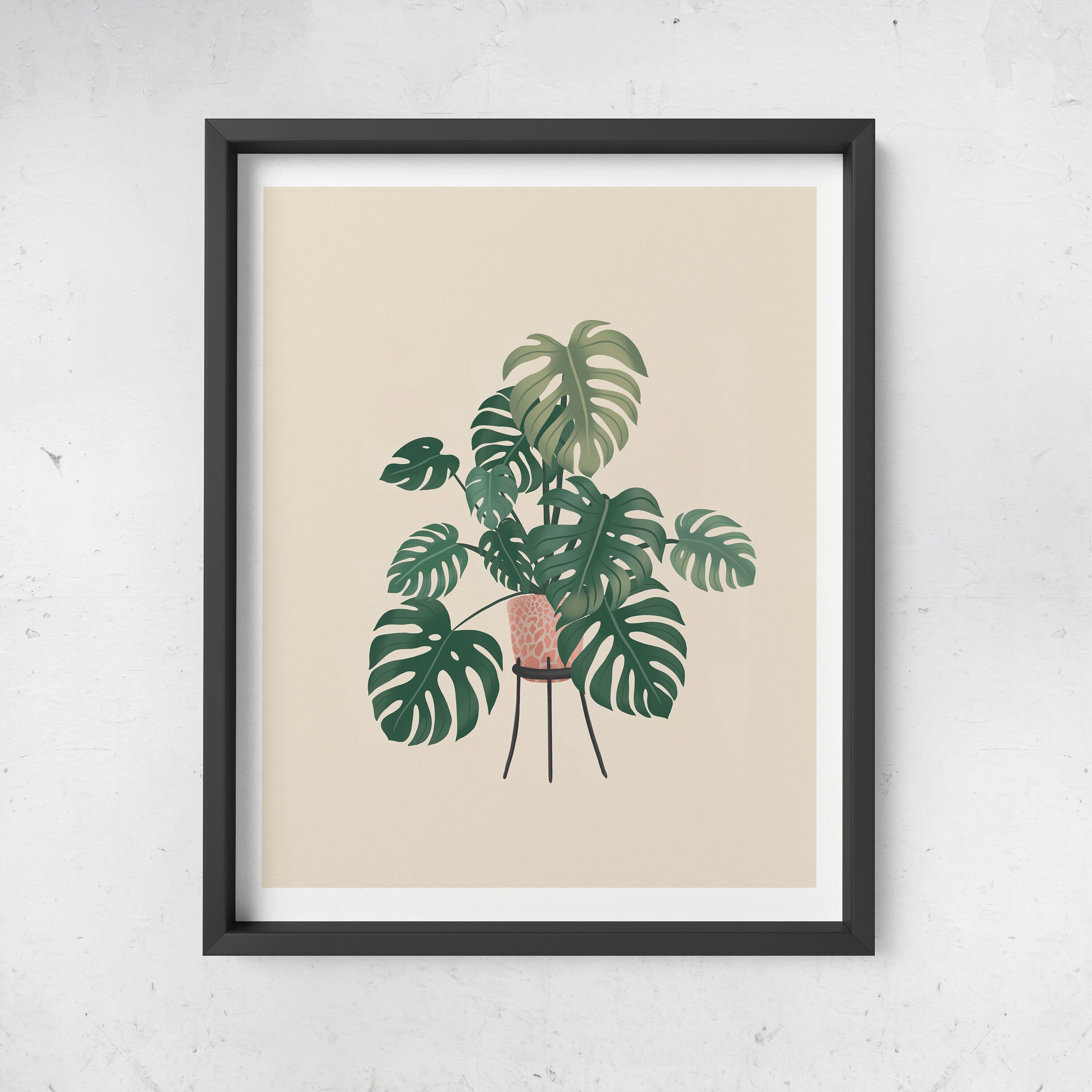 Monstera Plant Art Print - Etsy