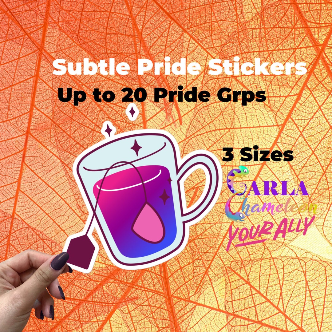 Bisexual Tea Cup Sticker Bi Pride Tea Cup Stickersubtle - Etsy