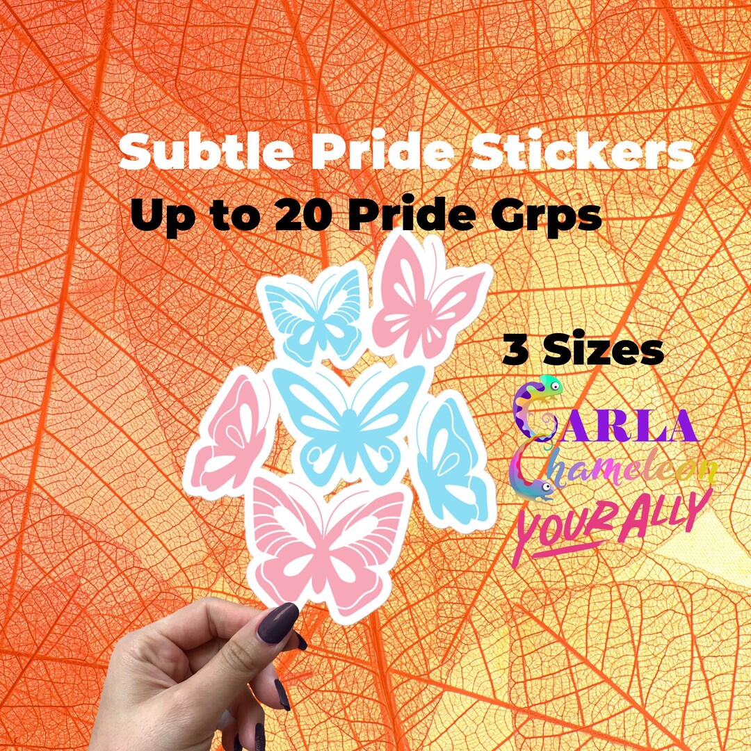 Trans Butterflies Sticker Trans Subtle Pride Sticker Trans - Etsy