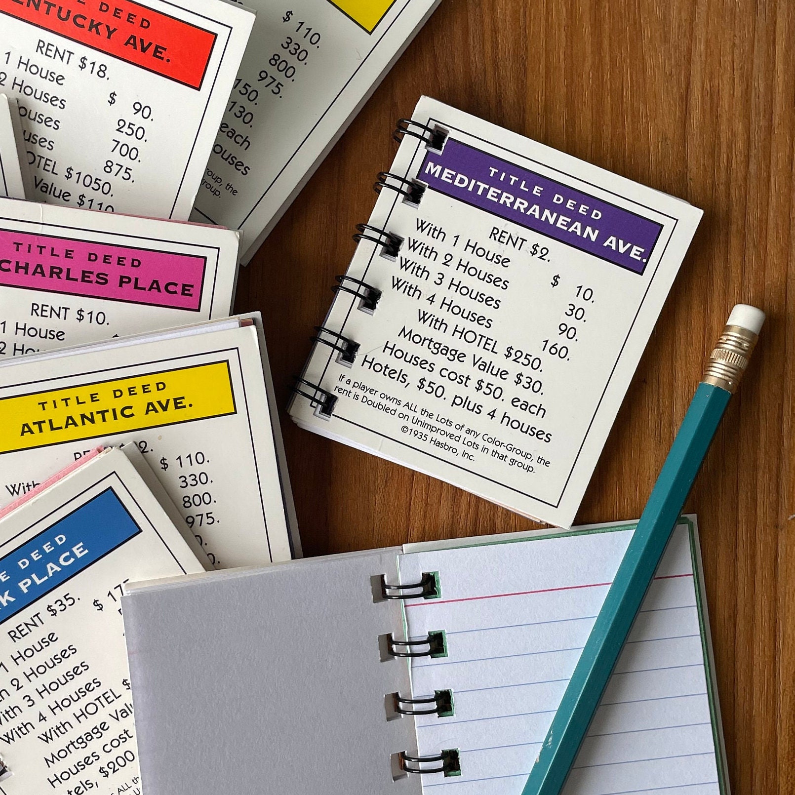 Vintage Monopoly Deed Card Notepads Old Boardgames Monopoly - Etsy