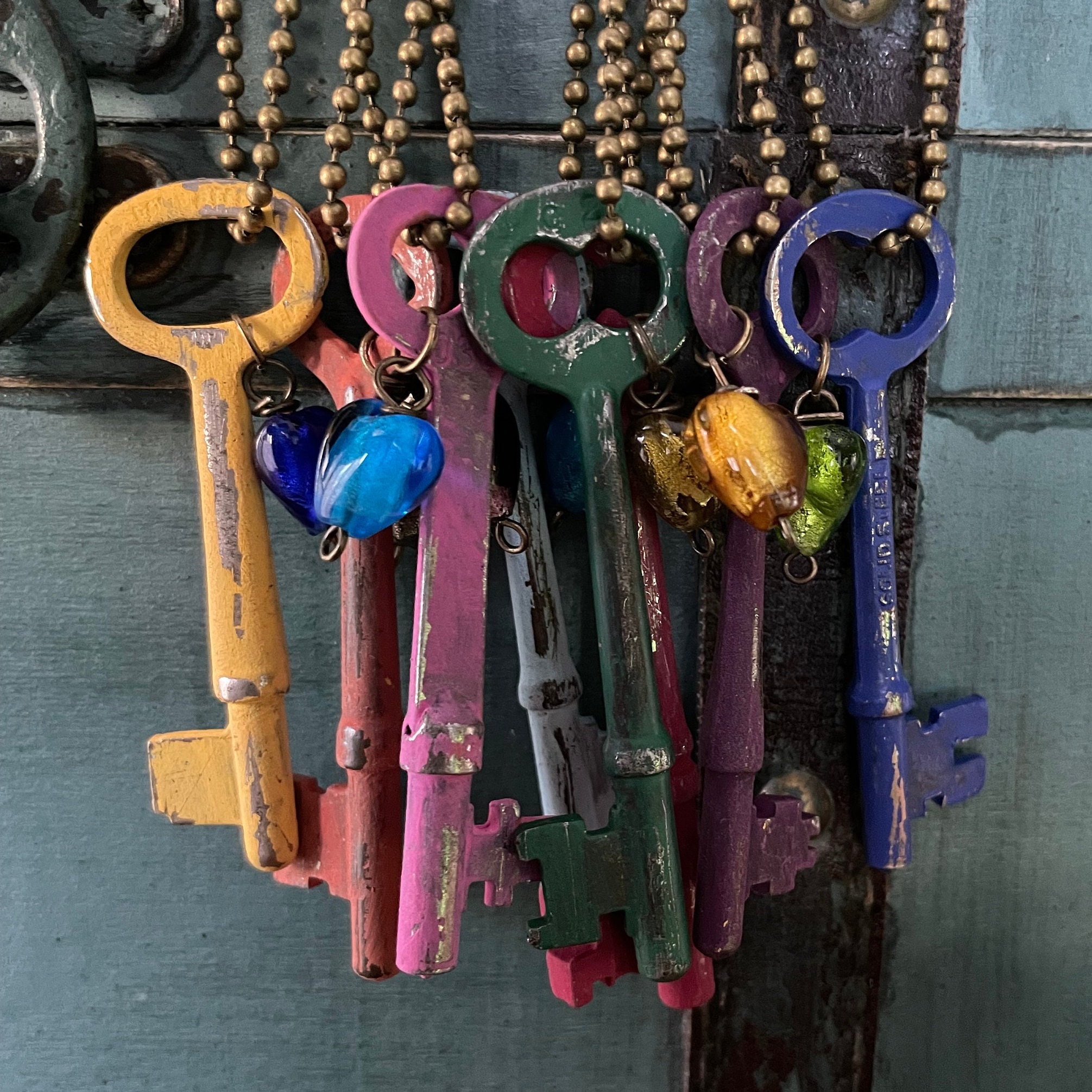 Vintage Skeleton Key Necklace Colorful Skeleton Key Antique - Etsy