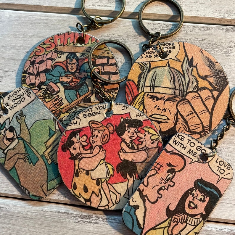 Vintage Comic Book Key Chains 70s 80s Comic Collector - Etsy