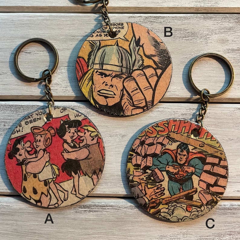 Vintage Comic Book Key Chains 70s 80s Comic Collector - Etsy