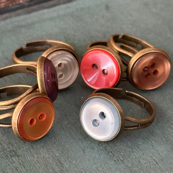 Vintage Button Ring - Etsy