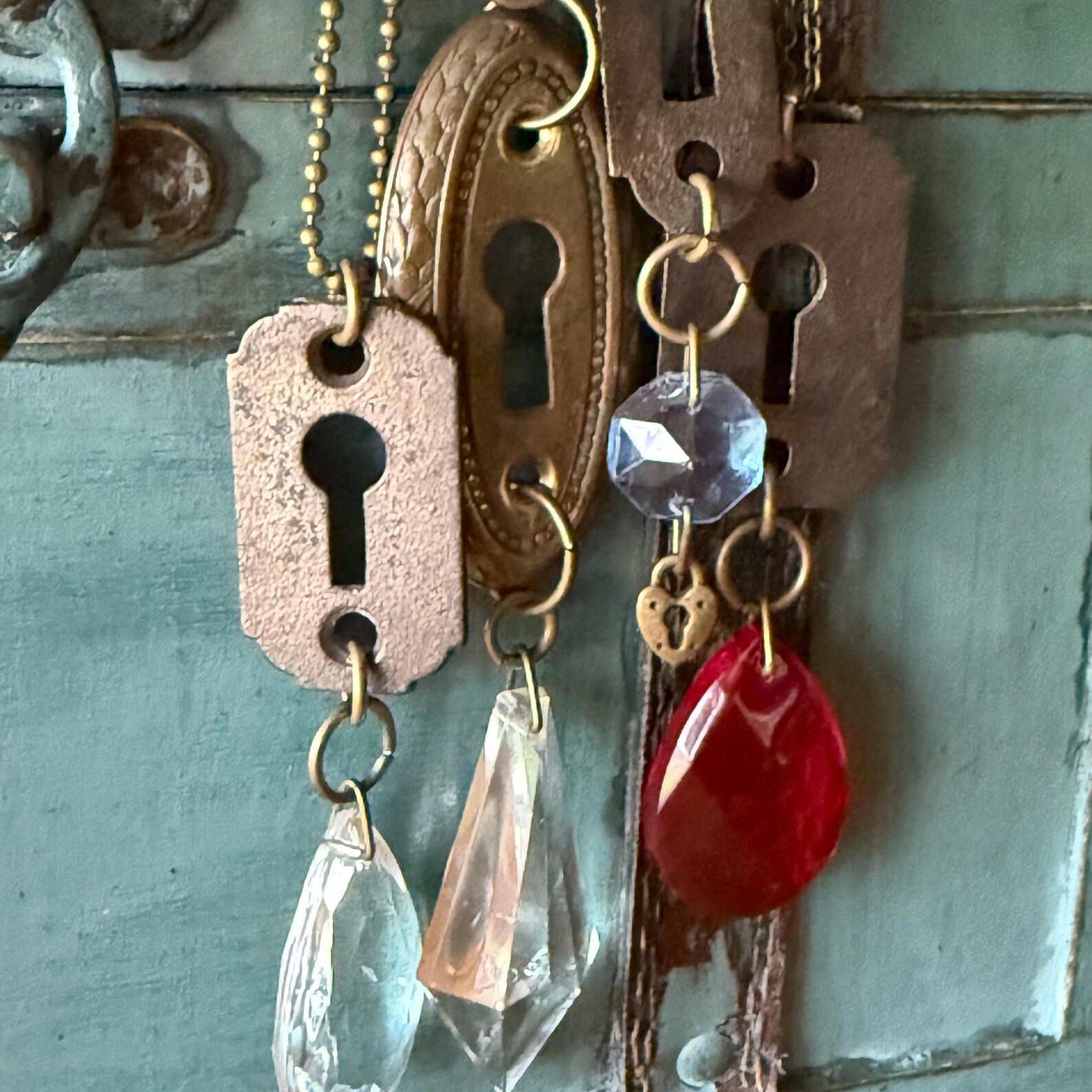 Vintage Key Hole With Chandelier Crystal, Repurposed Antiques, Upcycled ...