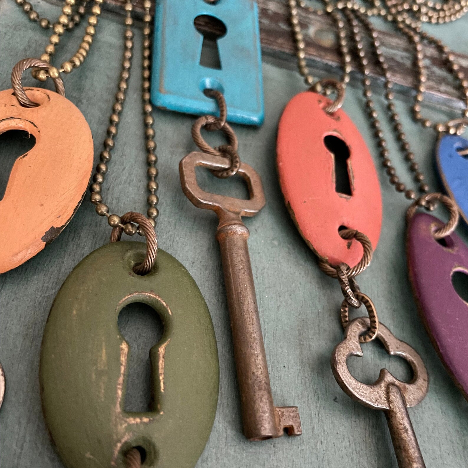 Vintage Key Hole With Skeleton Key Large Antique Jewelry - Etsy