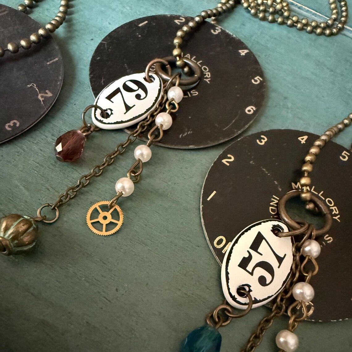 Vintage Electroswitch Dial Plate Necklace, 1970s, Mallory, Steampunk ...