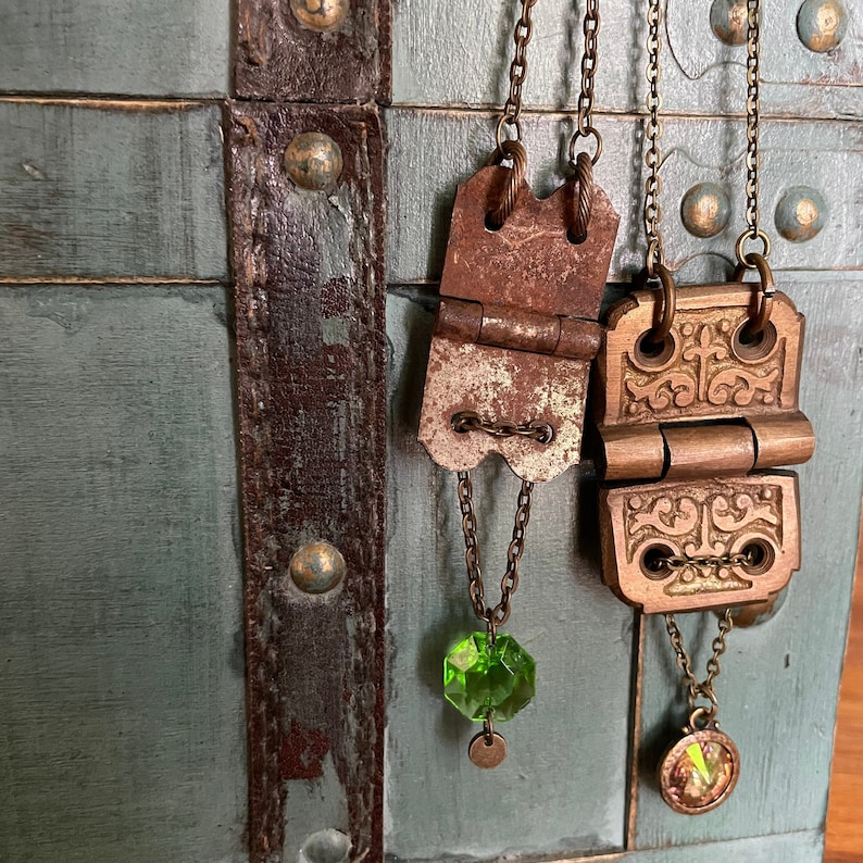 Vintage Hinge Necklace, Antique Jewelry, Chandelier Crystal, Swarovski ...