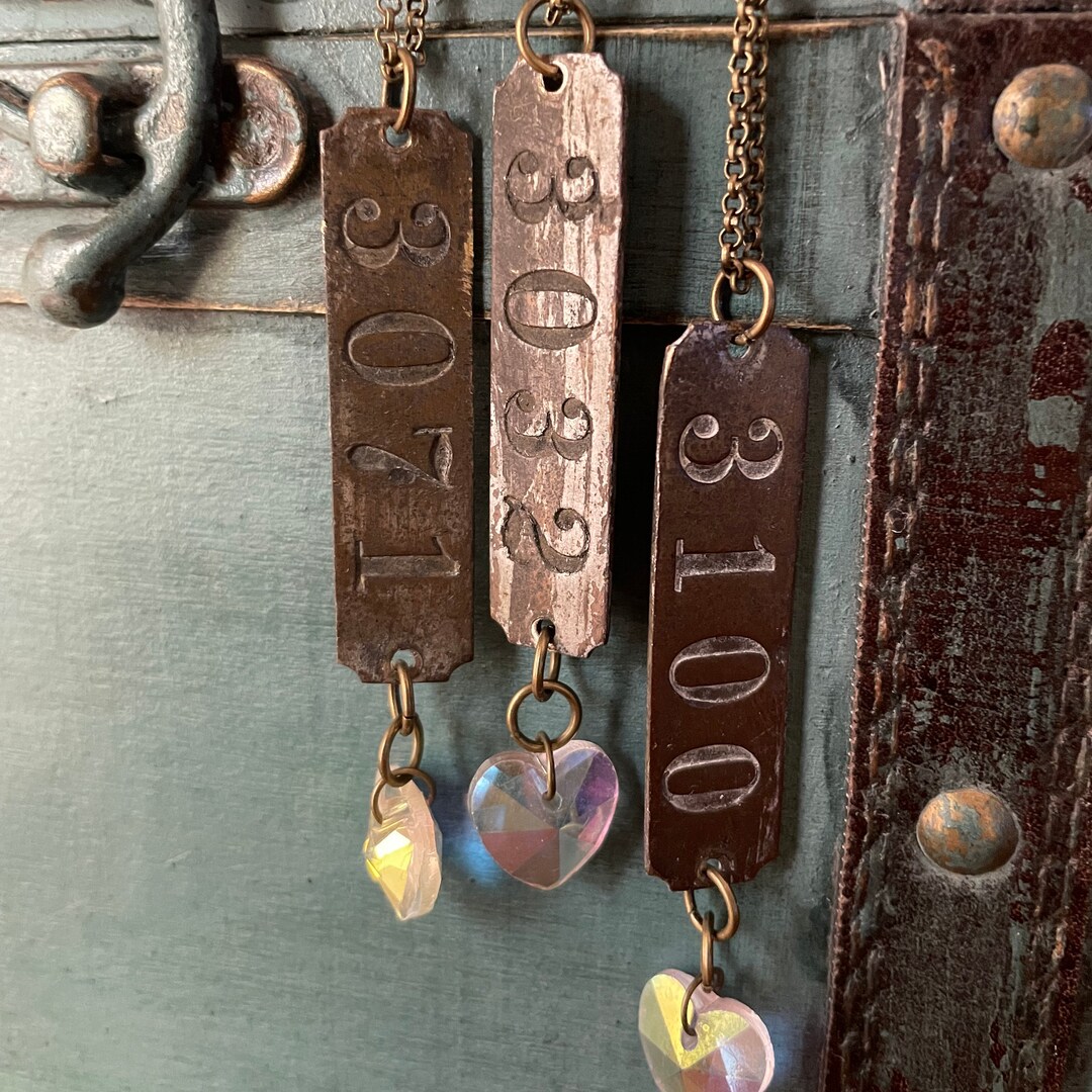 Vintage Locker Number Tag Necklace, Antique Necklace, Repurposed ...