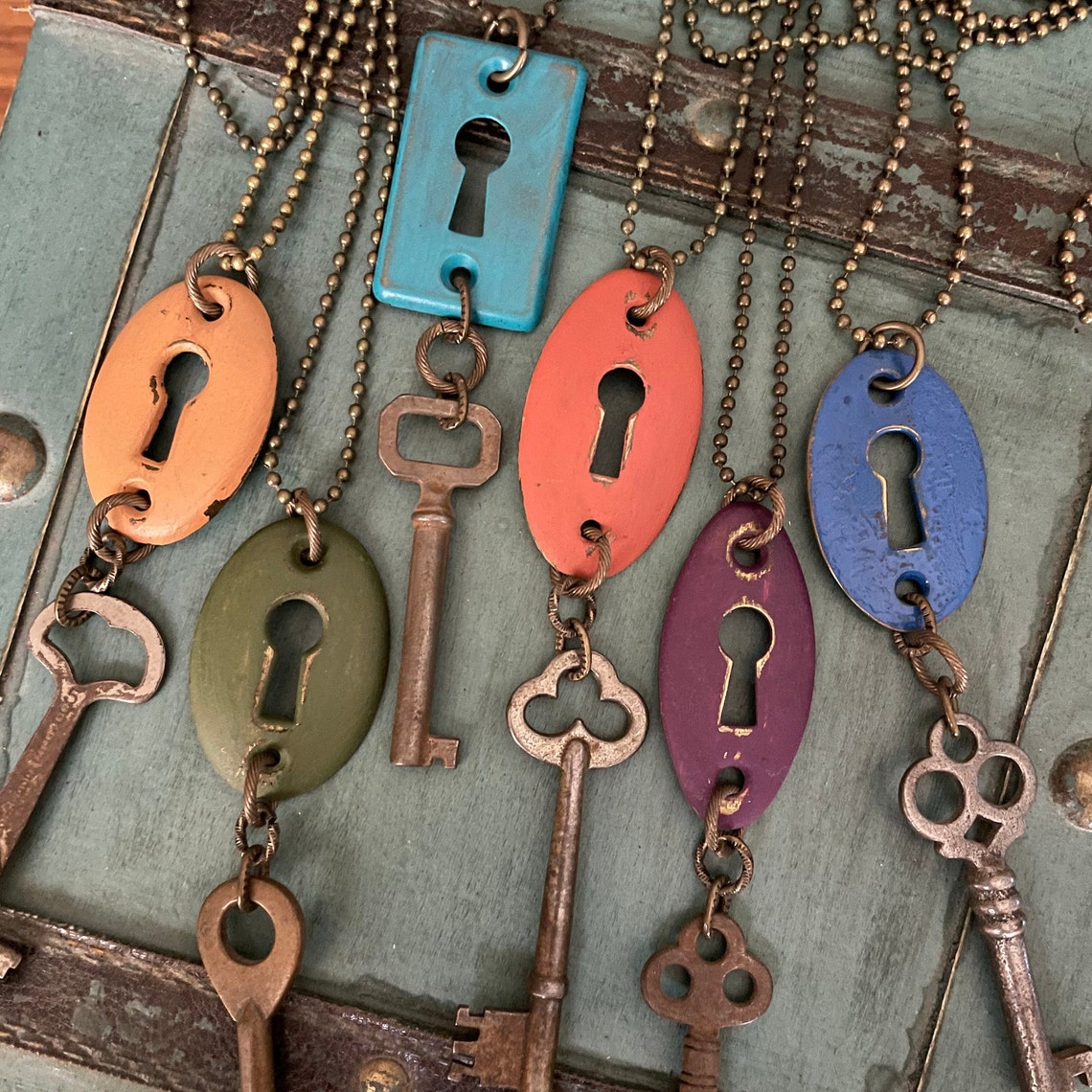 Vintage Key Hole With Skeleton Key Large Antique Jewelry - Etsy