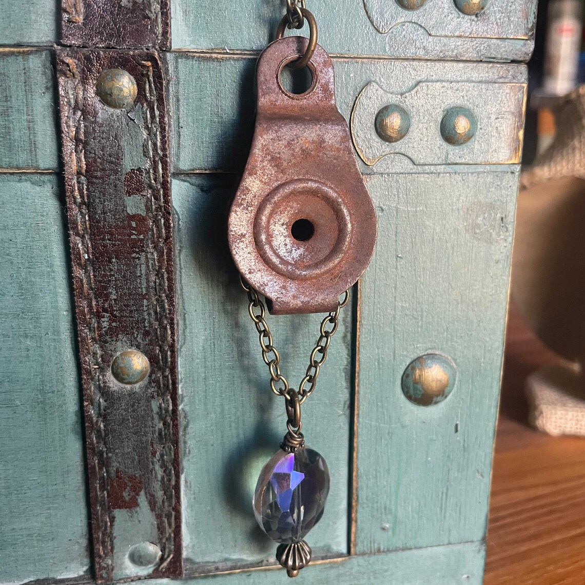 Vintage Pulley Necklace, Antique Jewelry, Steampunk, Repurposed ...