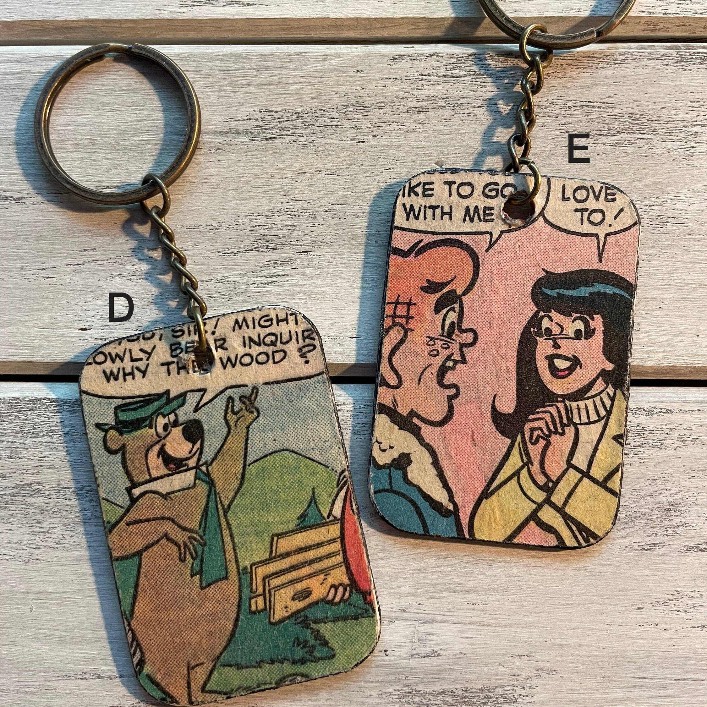 Vintage Comic Book Key Chains 70s 80s Comic Collector - Etsy