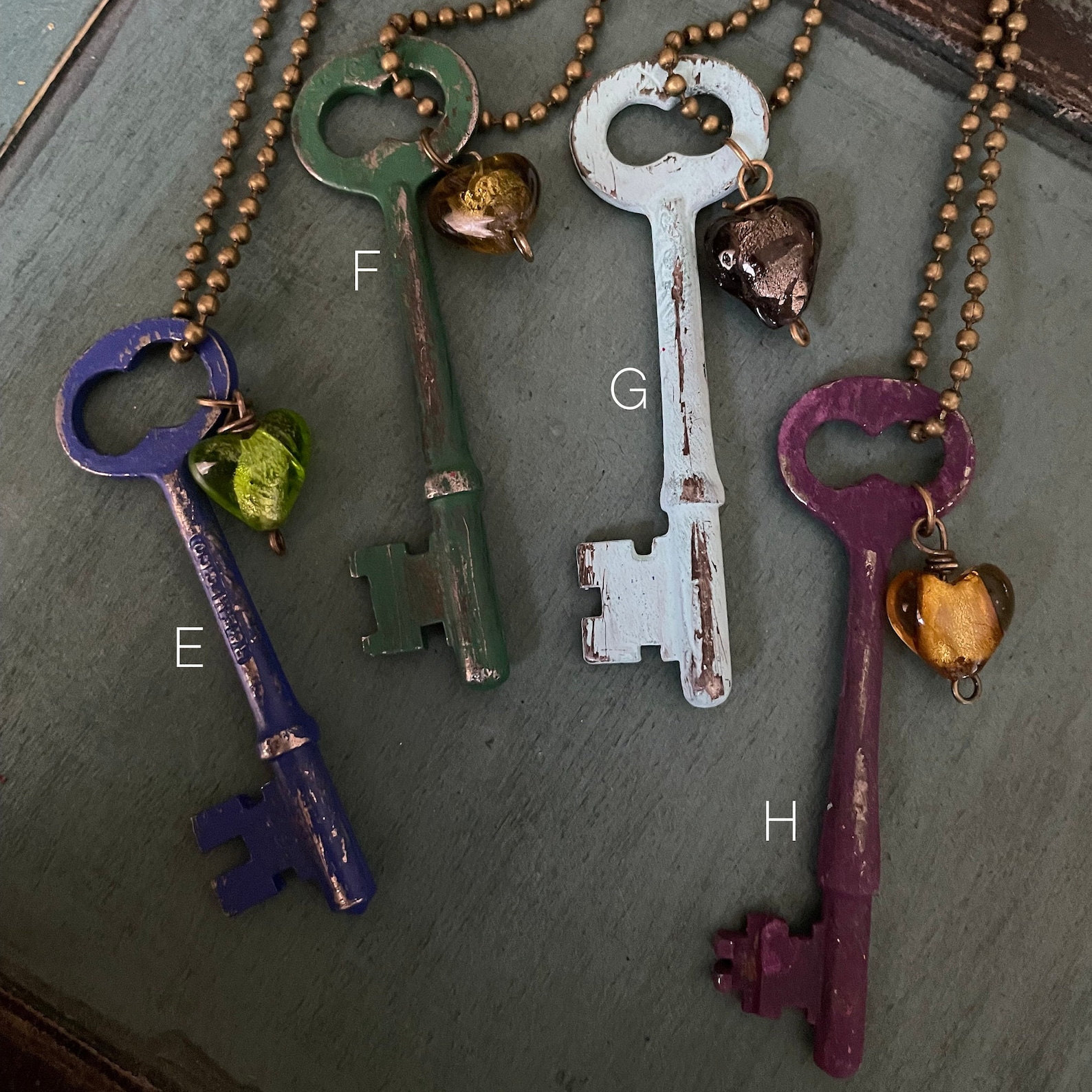 Vintage Skeleton Key Necklace Colorful Skeleton Key Antique - Etsy