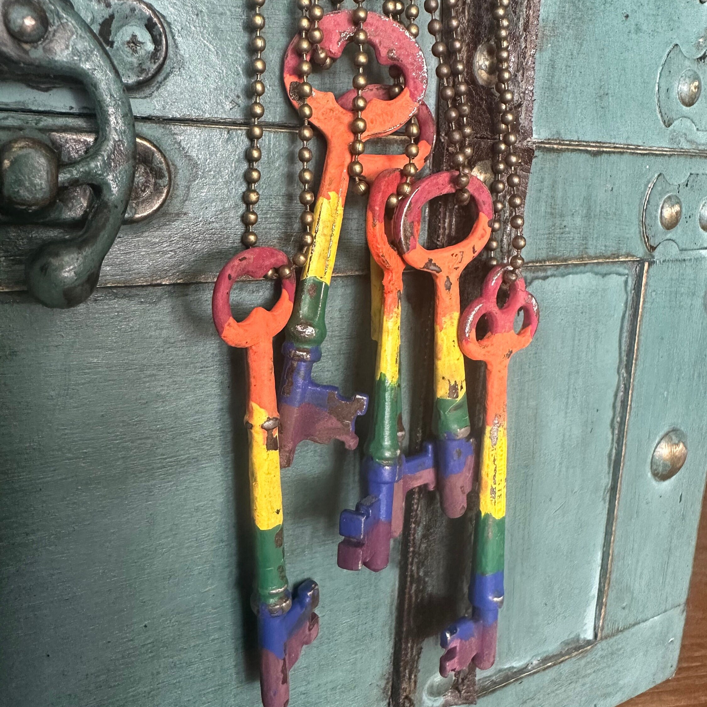 PRIDE Skeleton Key Necklace, Antique Jewelry, Old Key, Love is Love ...