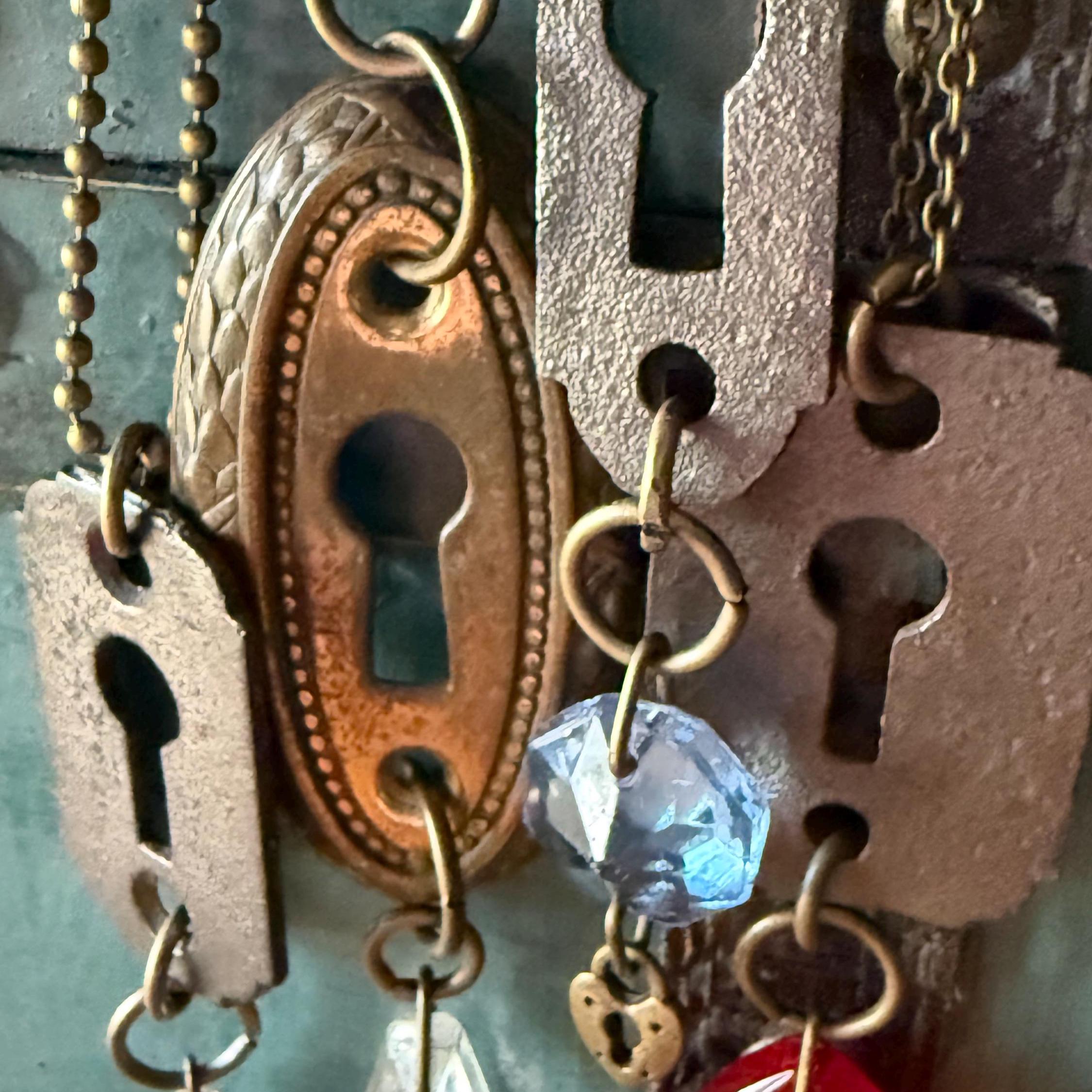 Vintage Key Hole With Chandelier Crystal, Repurposed Antiques, Upcycled ...