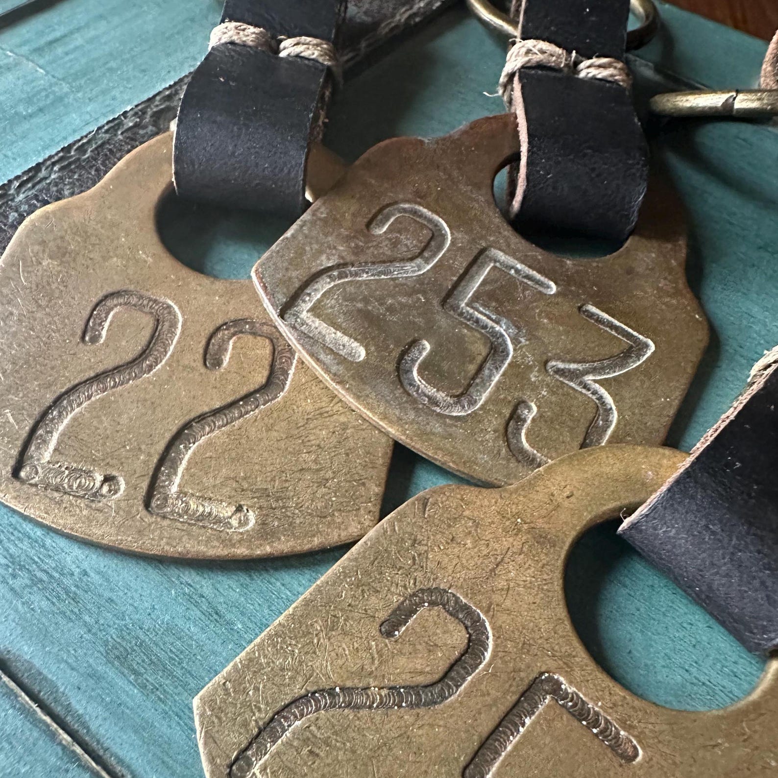 Vintage Brass Cow Tag Key Fob, Antique, Farm, Leather, Key Chain ...