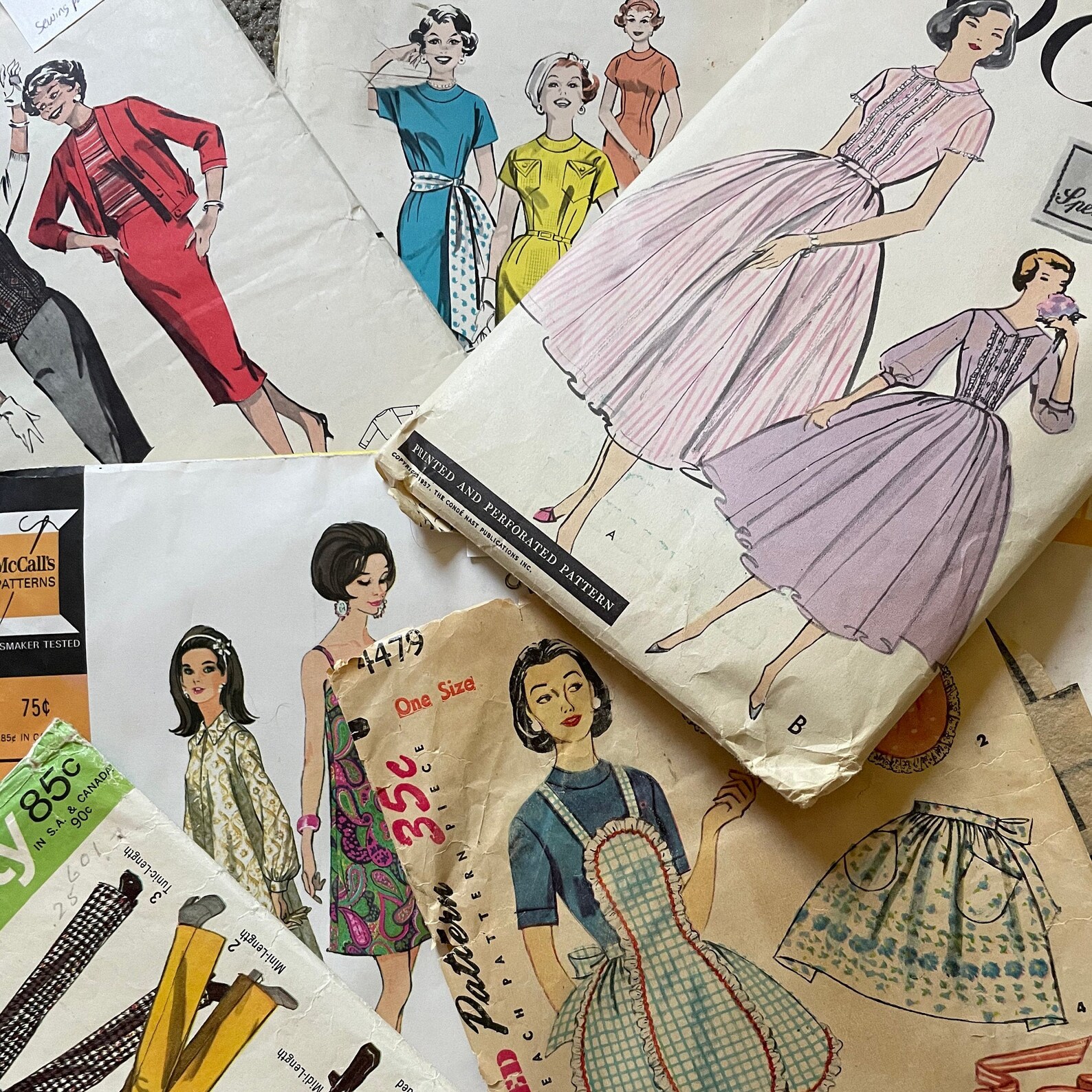 Framed Vintage Sewing Pattern Cover, Butterick, Simplicity, Advance ...