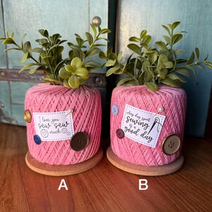 Vintage Thread Spool Planter, Faux Plant, Sewing, Full of Love, Mother ...