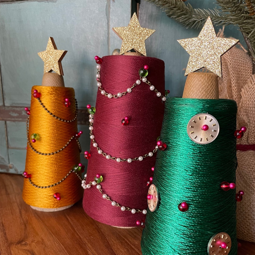 Vintage Embroidery Thread Spool Christmas Tree, Sewing Spool, 80s ...