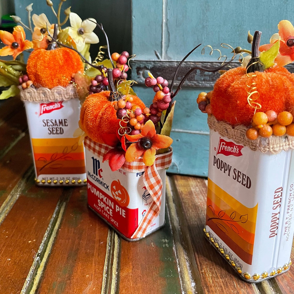 Vintage Fall Spice Tin Seasoning Tin Fall Decor Pumpkin - Etsy
