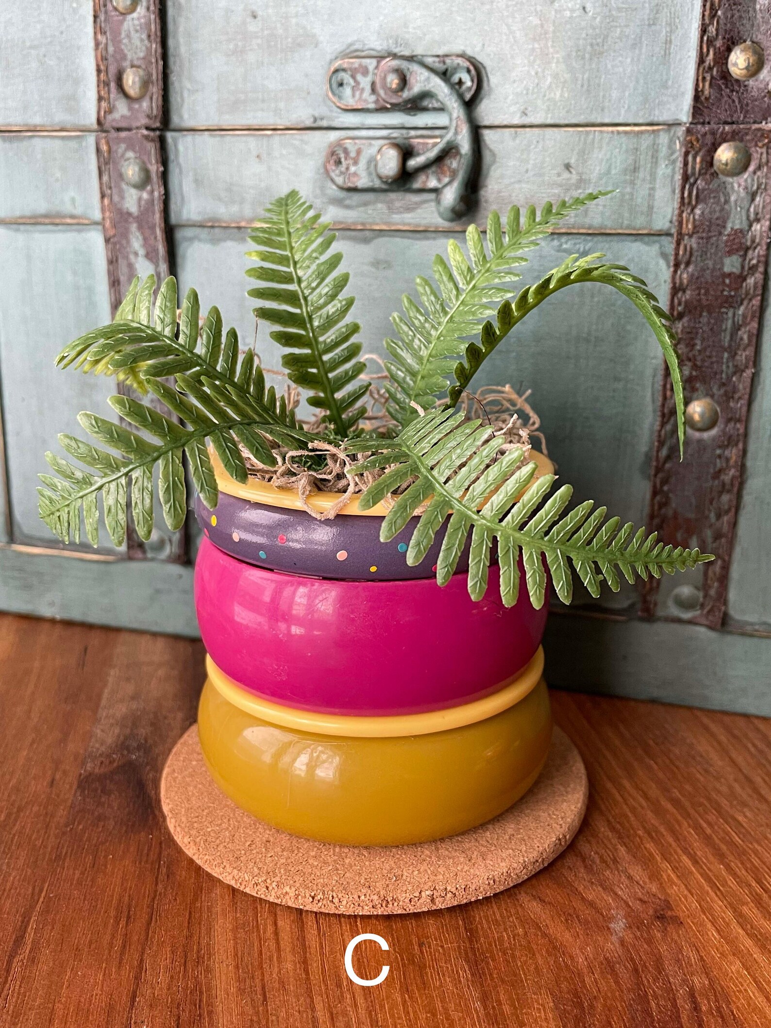 80s Bangle Bracelet Planter, 1980s Jewelry, Faux Plants, Vintage ...