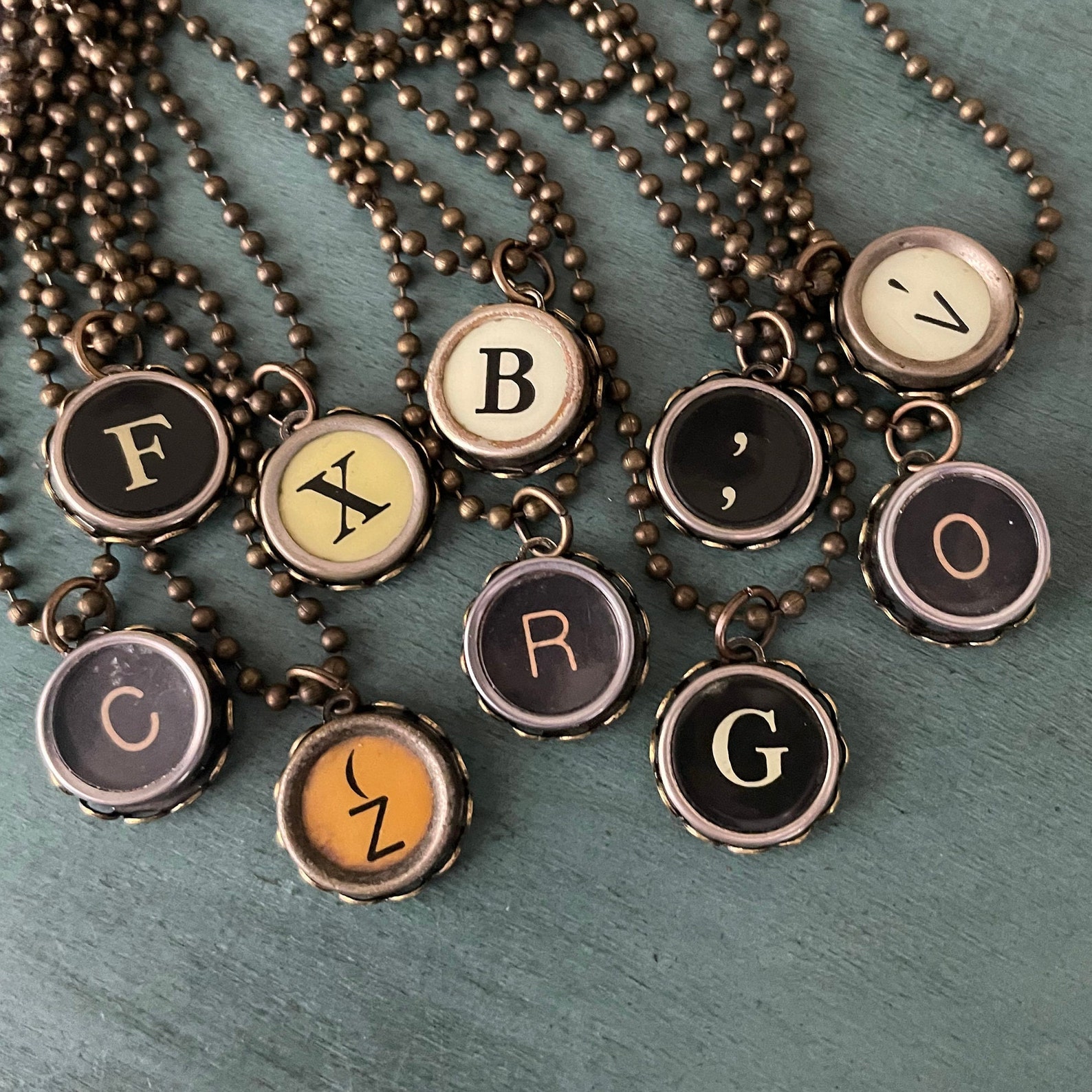 1920s and 30s Typewriter Letter Key Necklace, Old Type, Repurposed ...