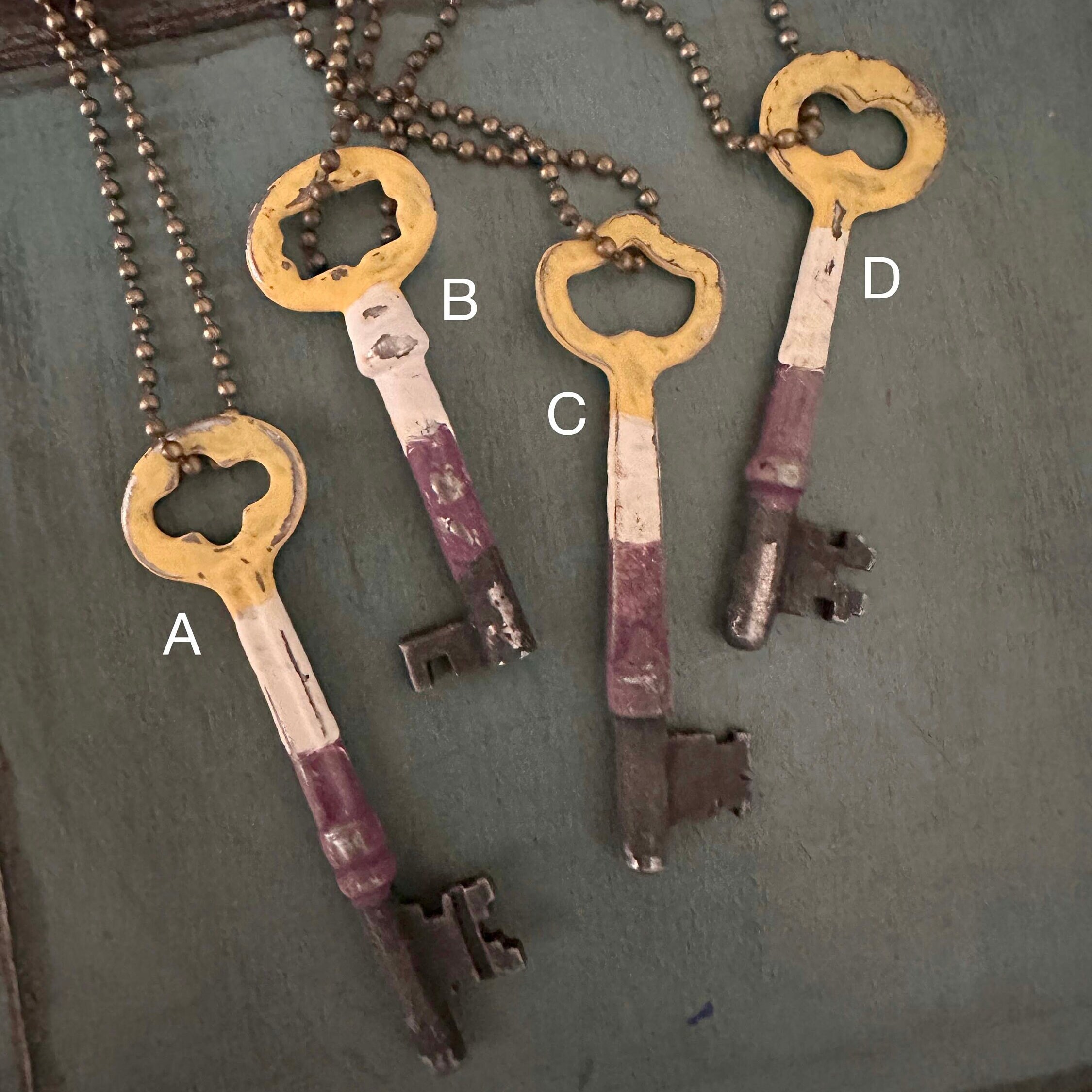 Non Binary Skeleton Key Necklace, Old Key, Love is Love, Pride, LGBTQ ...