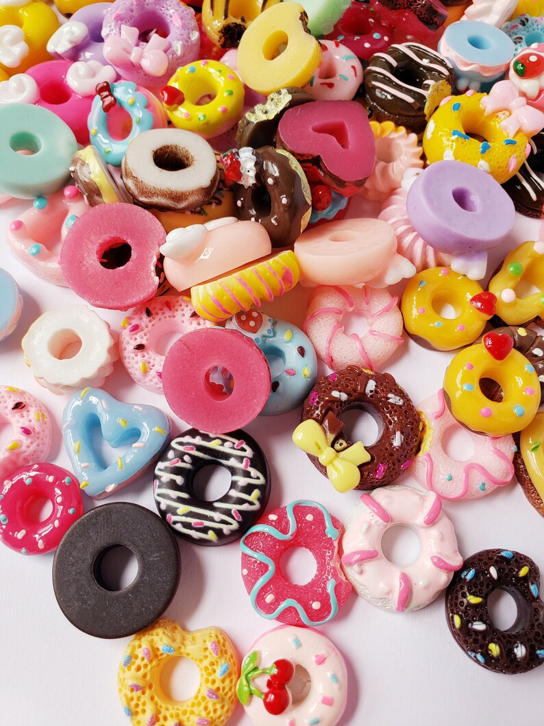 Small Resin Donuts Bulk Multicolor Assorted Flat Back Fake - Etsy