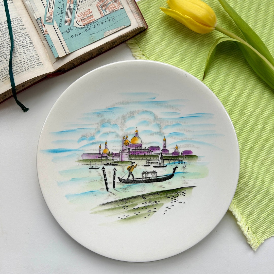 Vintage Washington Pottery Ltd Venice Gondolier Plate James Cooper ...