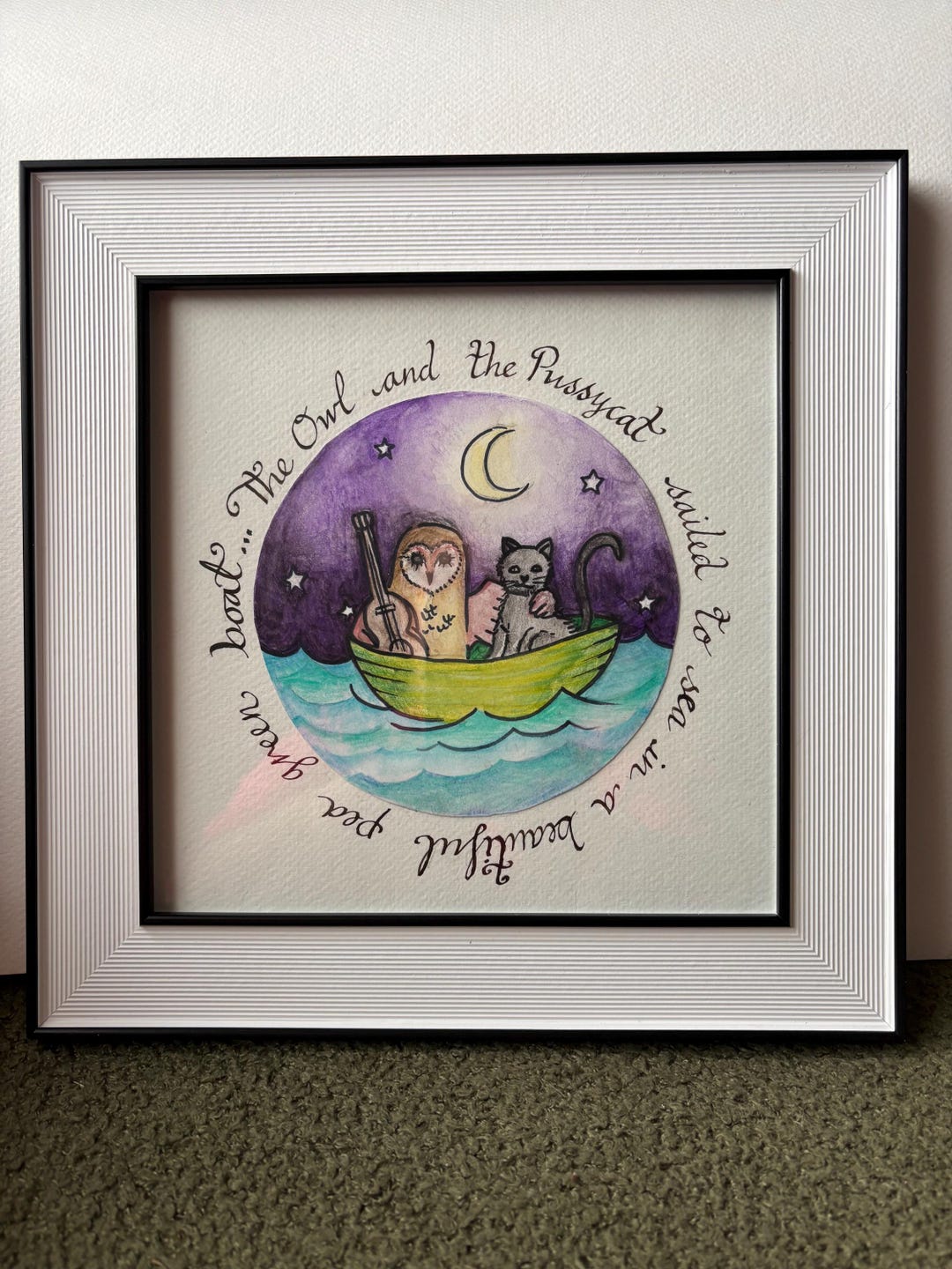 The Owl and the Pussycat Wall Art - Etsy
