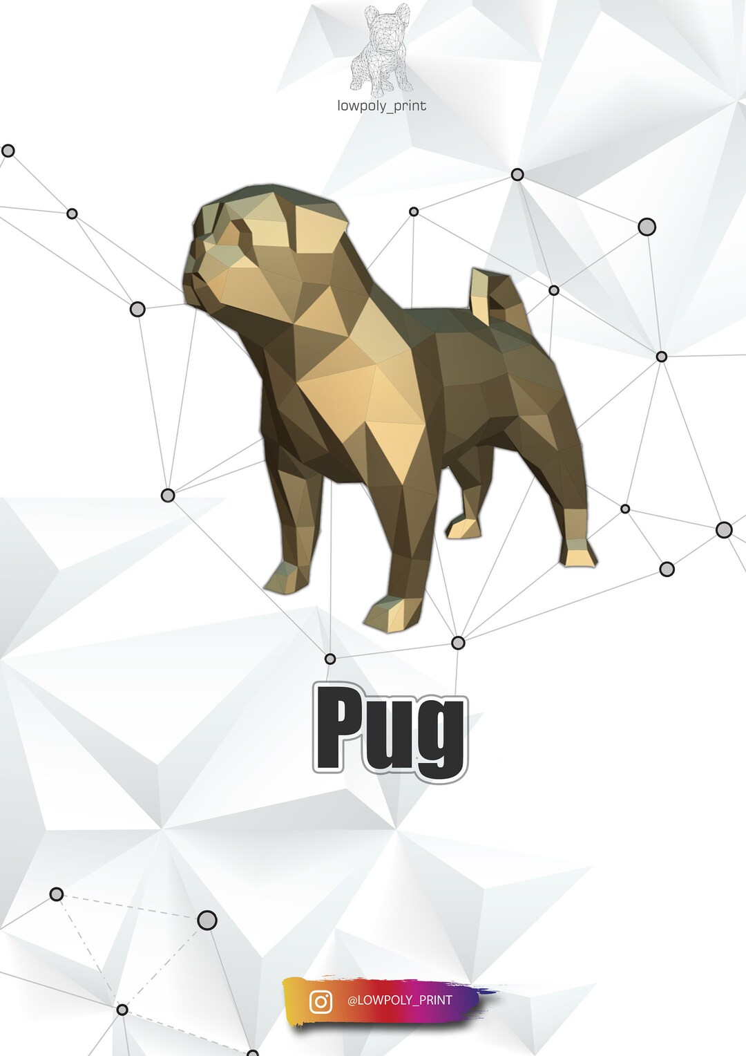 Pug Paper Model papercraft DIY Low Poly PDF Papercraft - Etsy Ireland