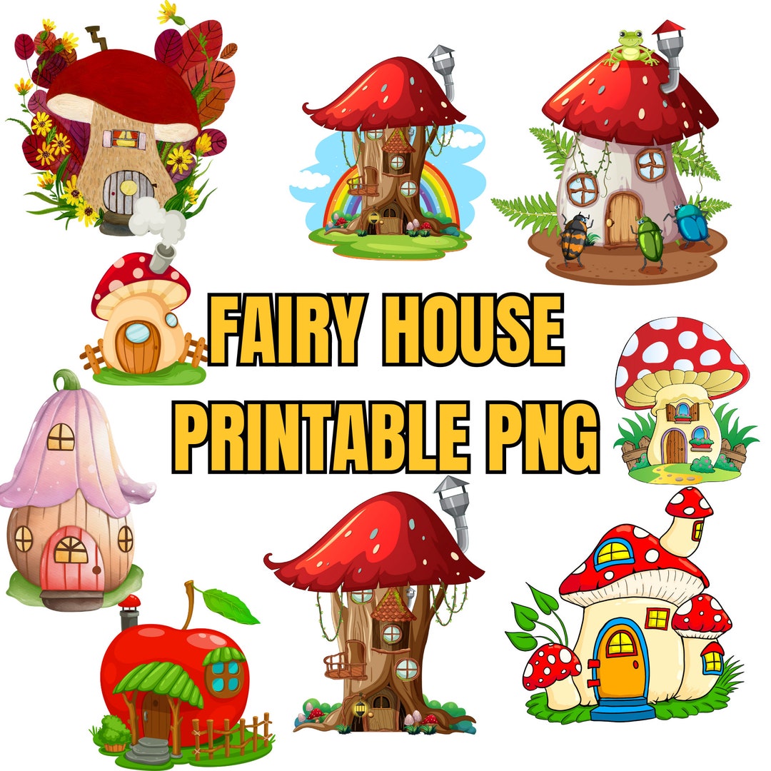 30 Fairy House Clip Art Set, Digital Clip Art, PNG Transparent ...