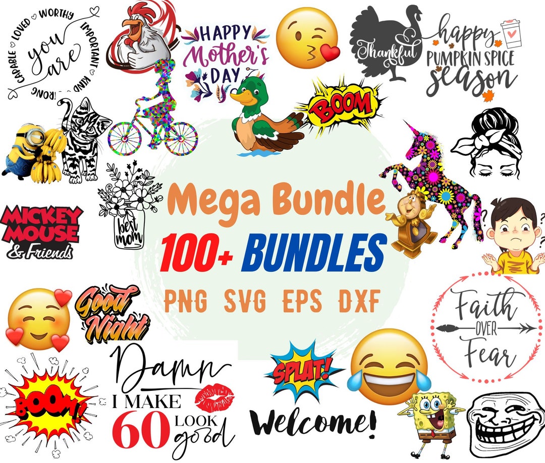 Emoji Clipart Mega Bundle: Kawaii SVG Files for Cricut, Printable ...