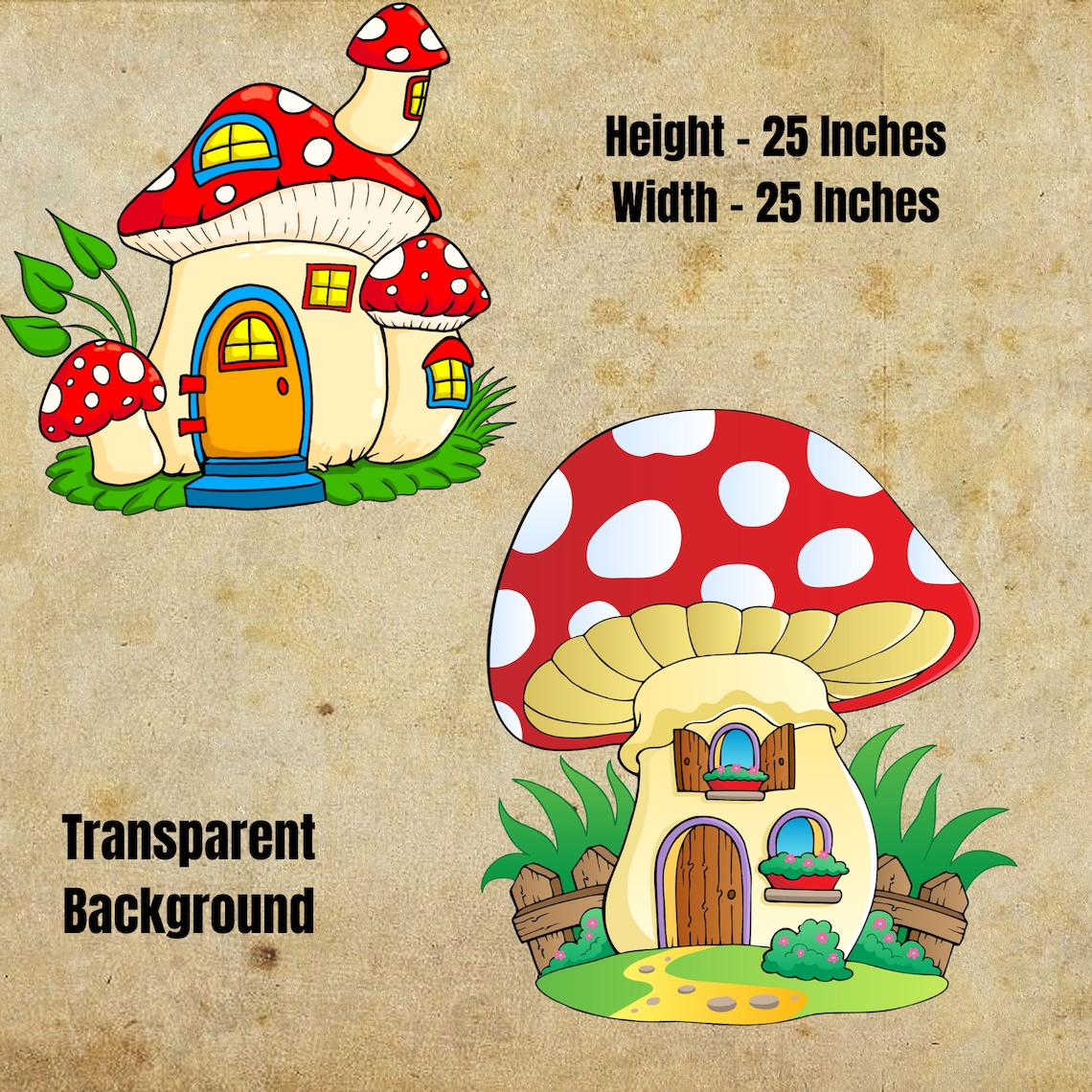 30 Fairy House Clip Art Set, Digital Clip Art, PNG Transparent ...