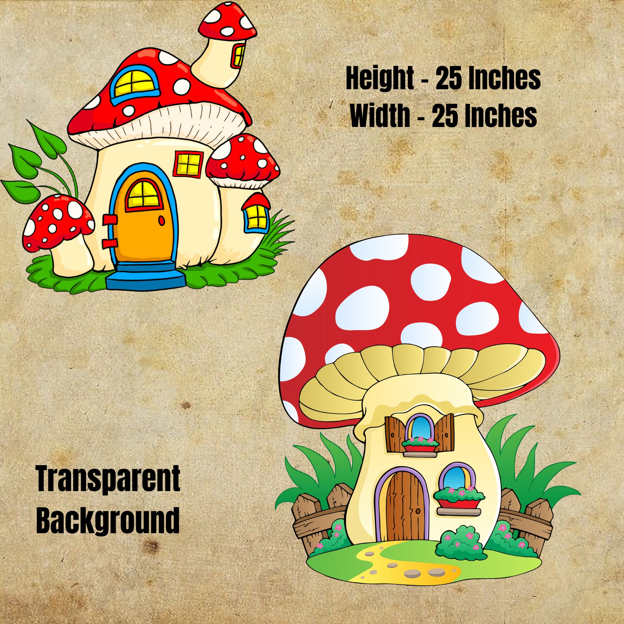 30 Fairy House Clip Art Set, Digital Clip Art, PNG Transparent ...
