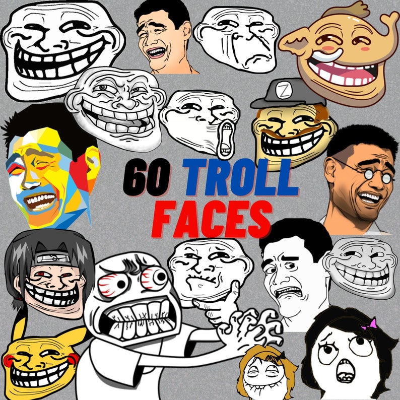 Troll Face Meme Clipart: SVG & PNG Cut Files (digital Download) - Etsy